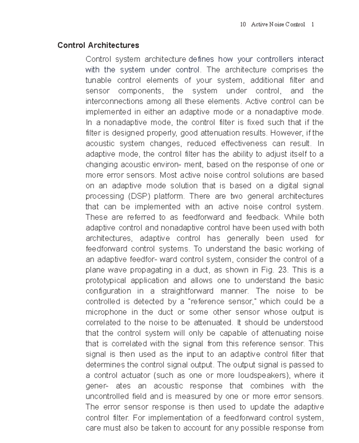 Control Architectures - Control Architectures Control system ...