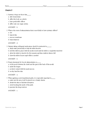 Chapter 14 - Test - Name: Class: Date: Chapter 14 Powered by Cognero ...