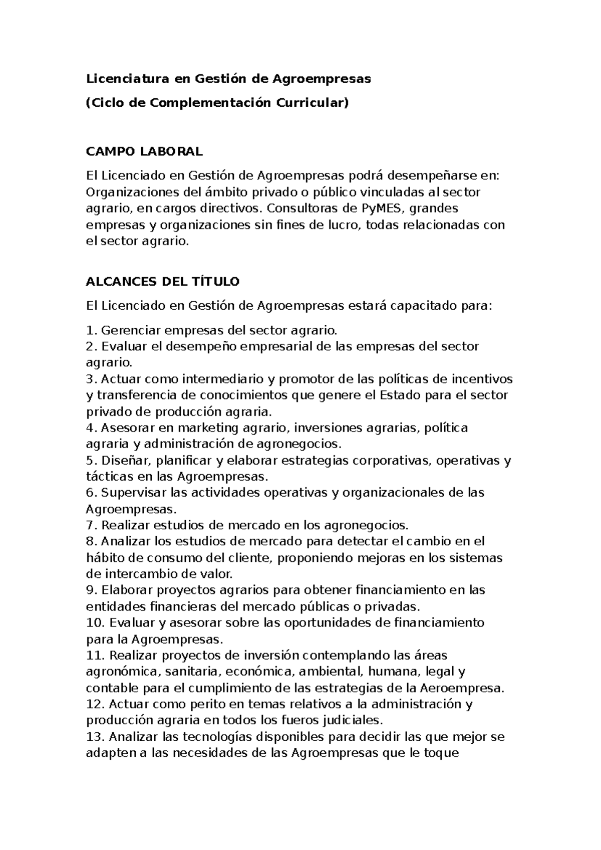 Agroempresas resumen claor y facilito 2025 - Licenciatura en Gestión de ...