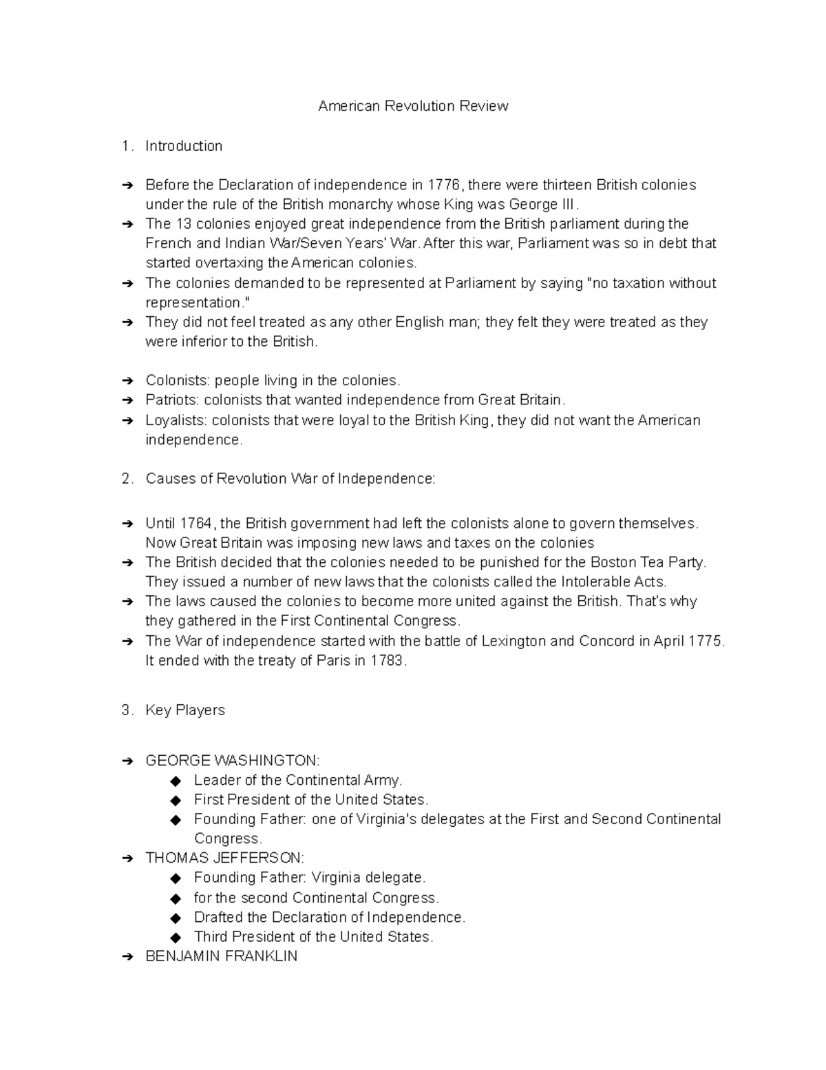 American Revolution Review - American Revolution Review Introduction ...