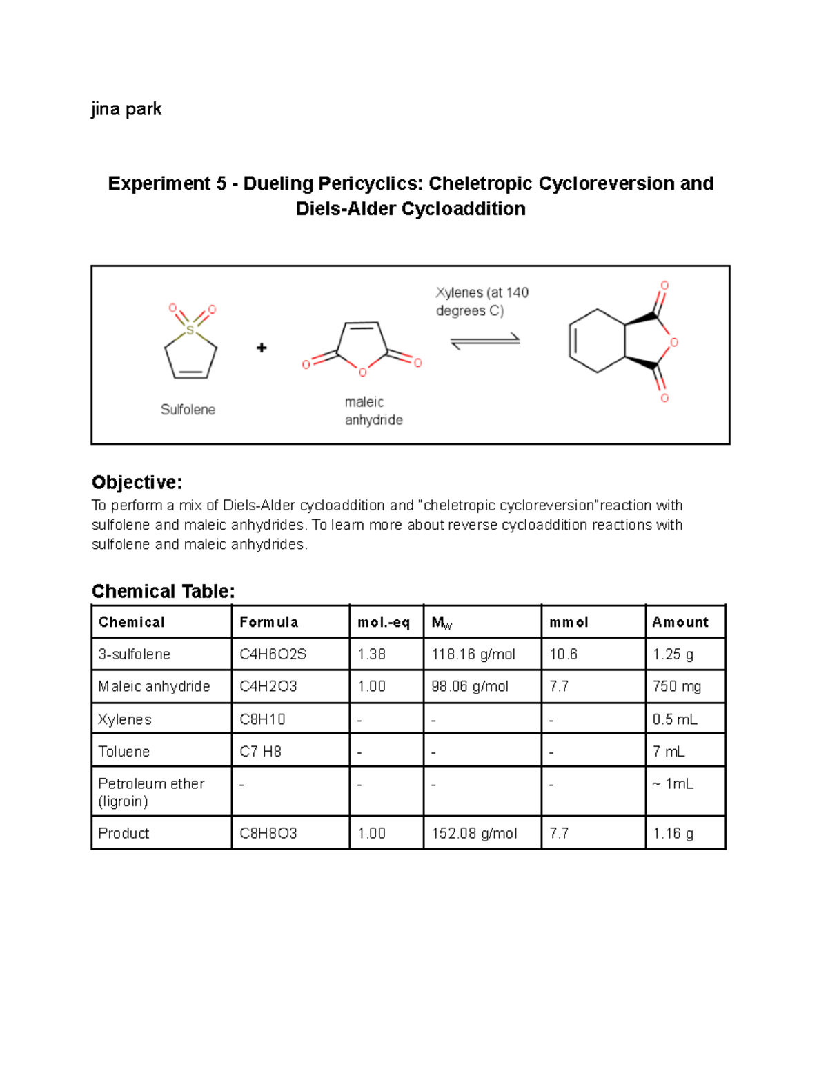 Chem8LA e5 prelab - prefab - jina park Experiment 5 - Dueling ...