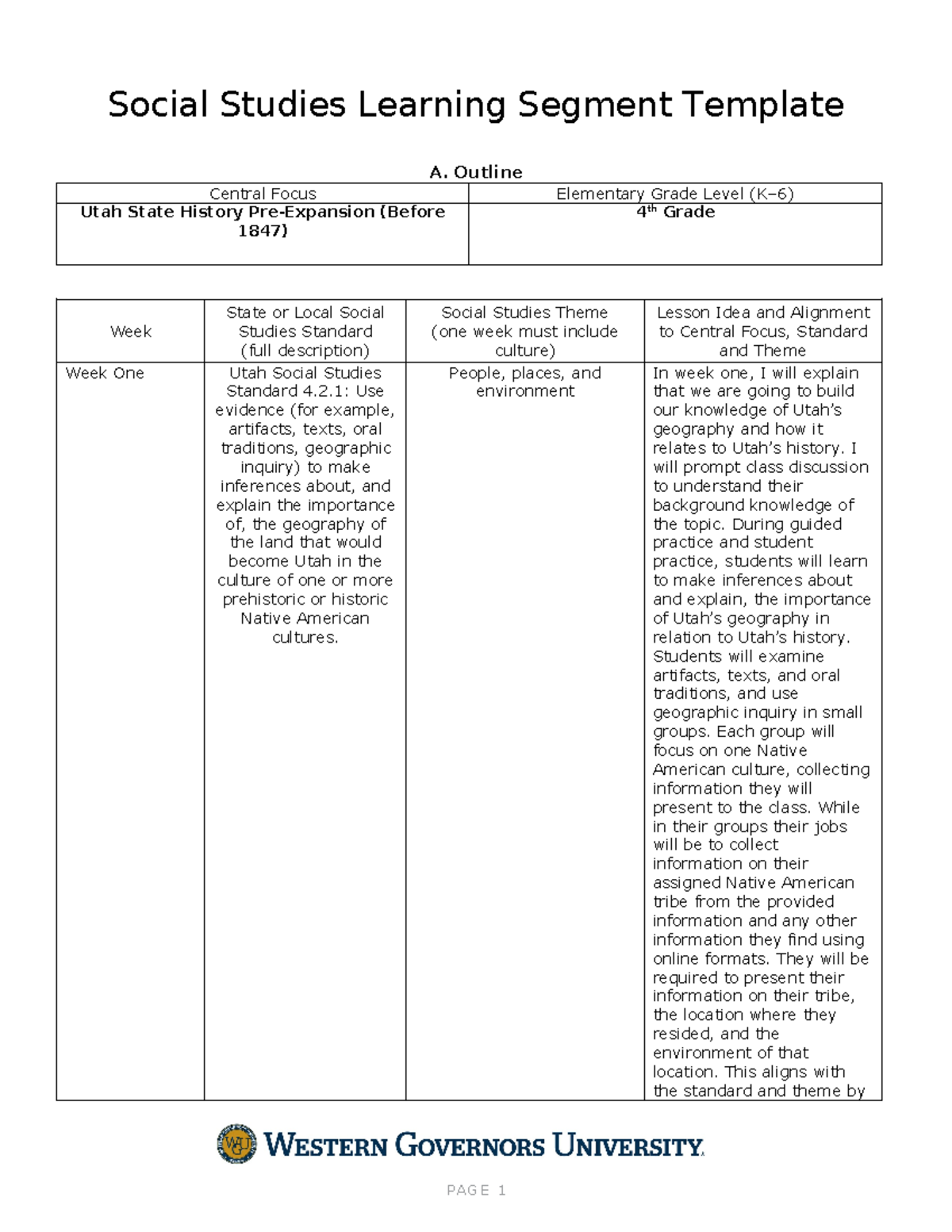 C104 Task 1 - C104 Task 1: Social Studies Methods. Passed on first ...