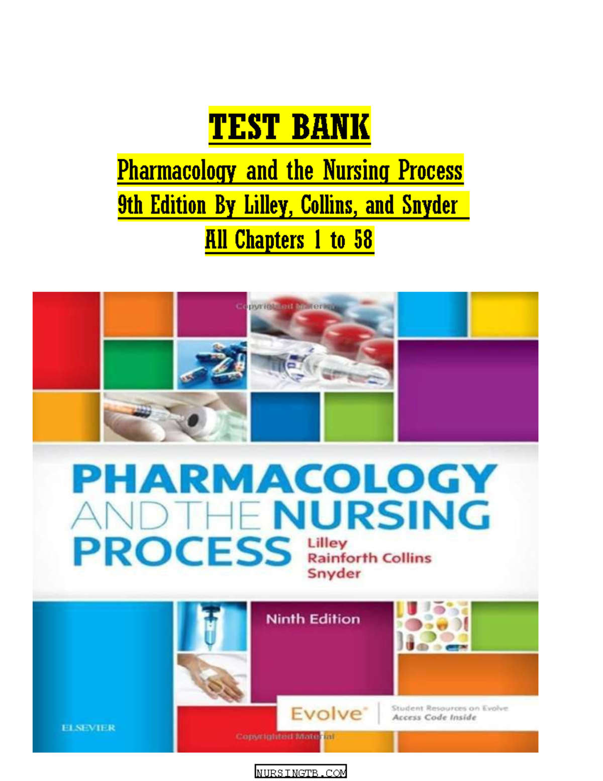 Pharmacology test pdf - All Chapters 1 to 58 9th Edition By Lilley ...
