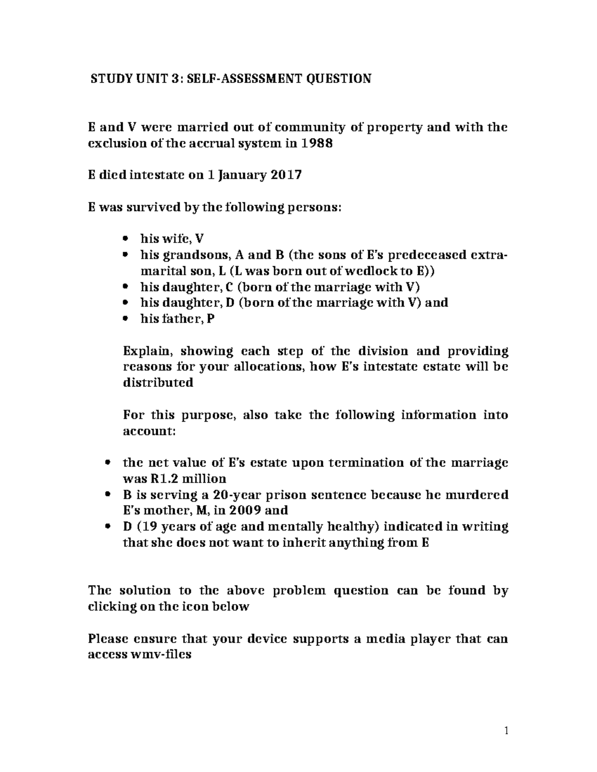 Unit 03 self assessment answer podcast - STUDY UNIT 3: SELF-ASSESSMENT ...
