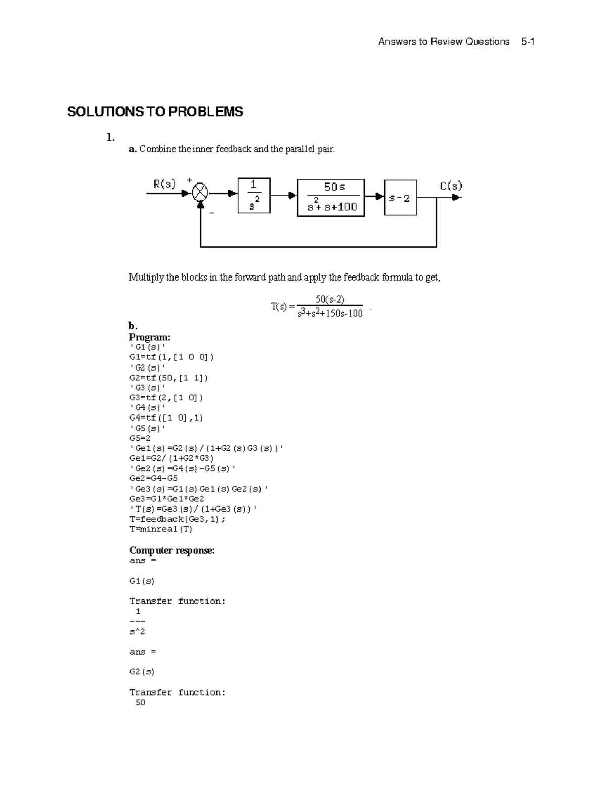 Ch05 - Problems for Chapter 5 - ####### Answers to Review Questions 5- SOLUTIONS TO PROBLEMS ...