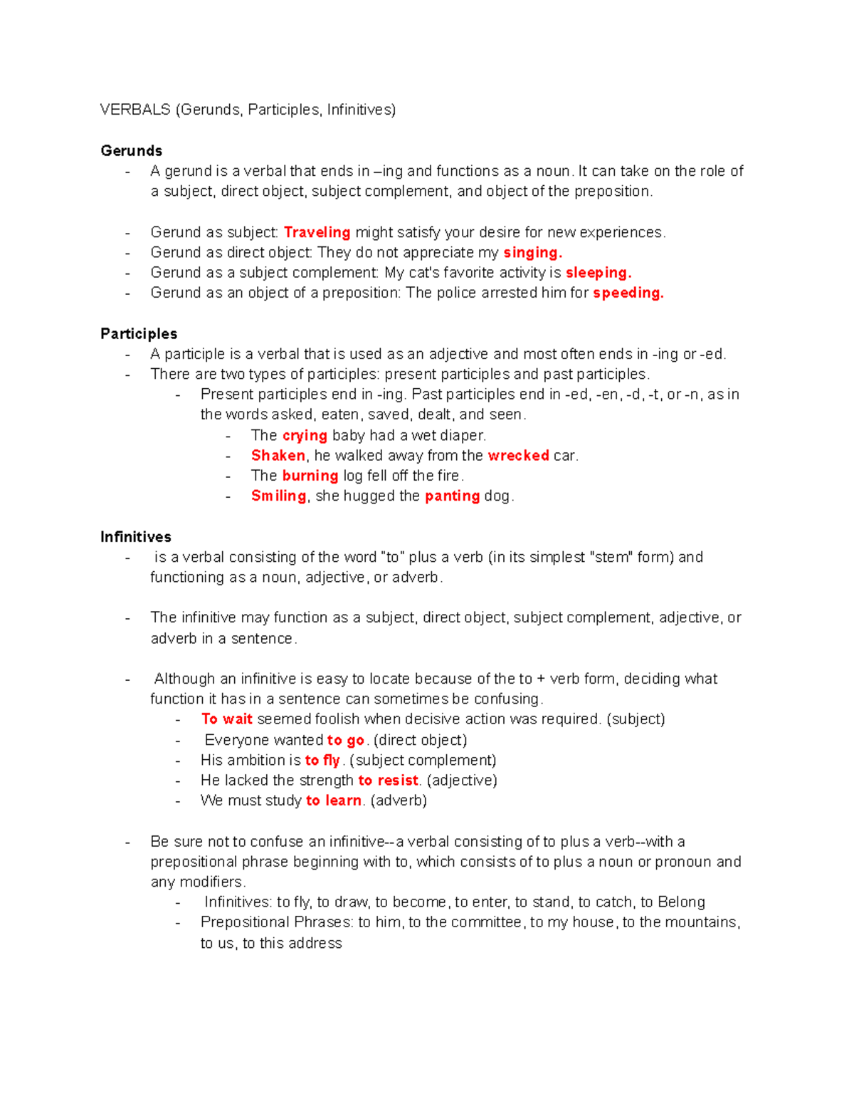Riccardo Manoly - Verbals - VERBALS (Gerunds, Participles, Infinitives ...