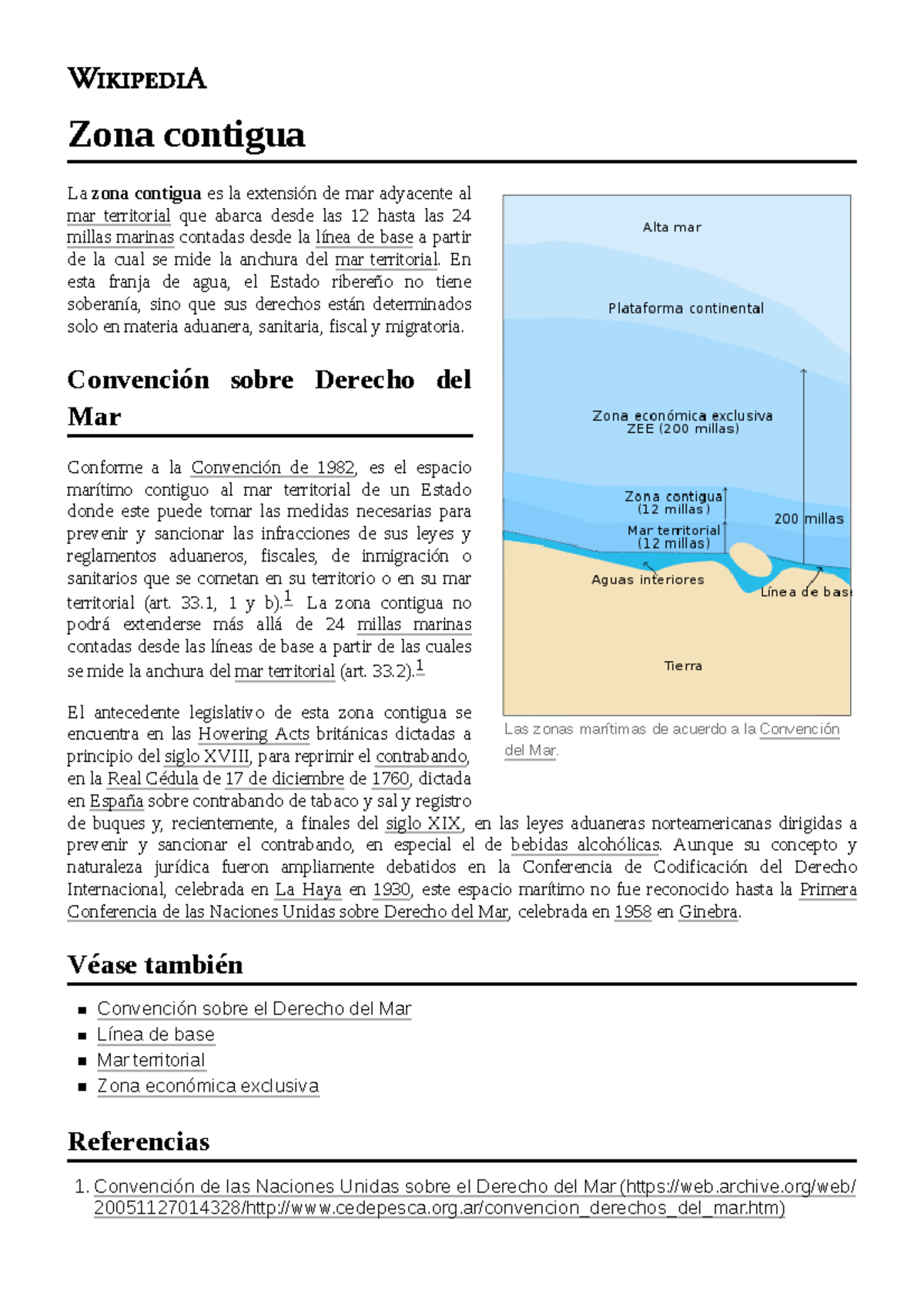 Zona contigua - Apuntes 1 - Las zonas marítimas de acuerdo a la ...