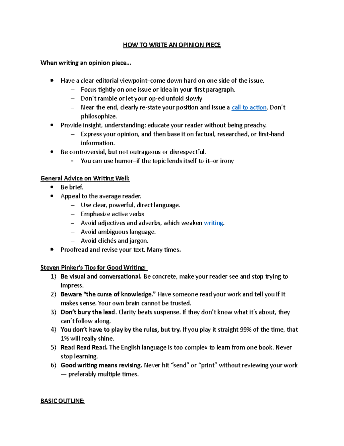 How to Write an Opinion Piece Queens University COMM 171 - HOW TO WRITE ...