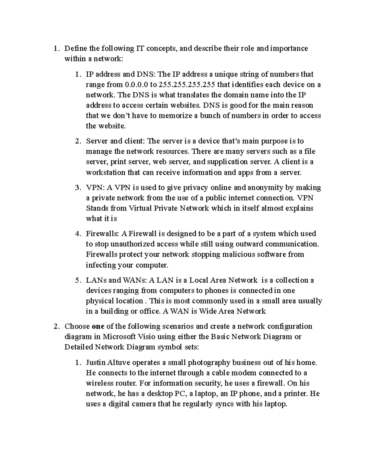 3-1 Activity - N/A - Define the following IT concepts, and describe ...