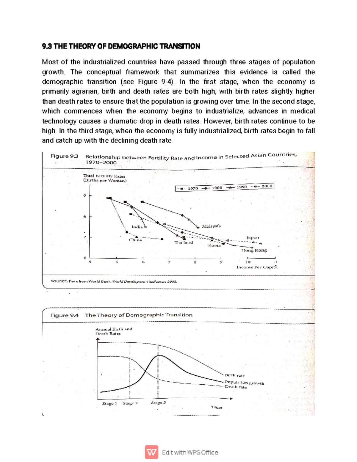 THE Theory OF Demographic Transition - 9. 3 THE THEORY OF DEMOGRAPHIC ...