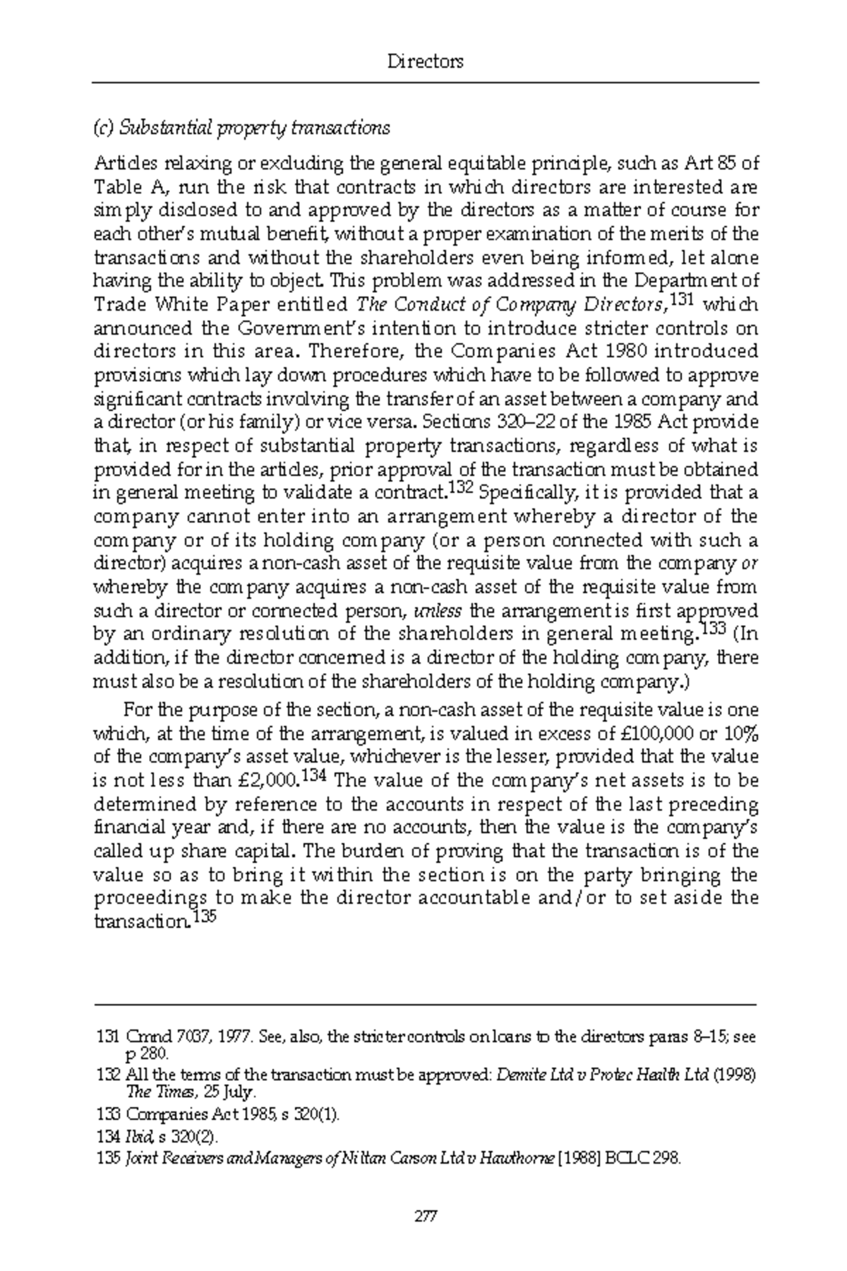 Company Law (62) - Directors (c) Substantial property transactions ...