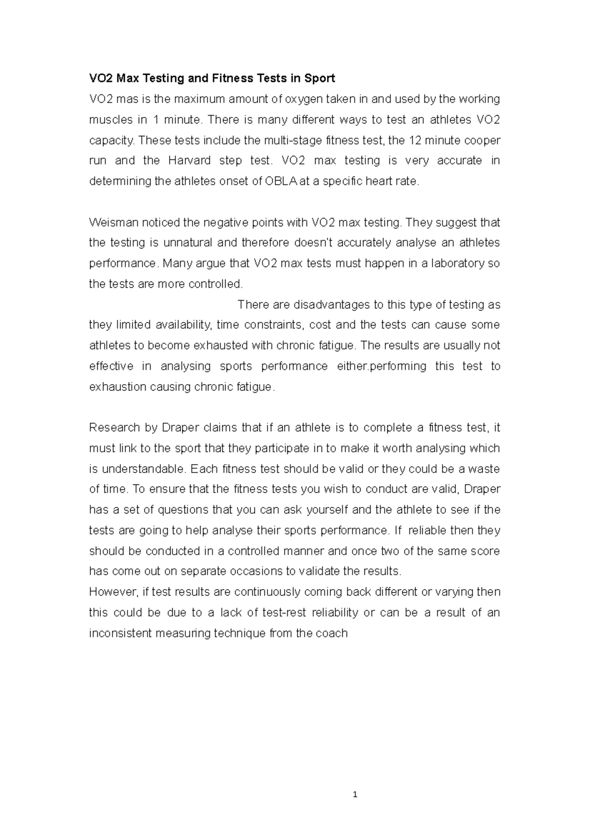 VO2 Max Testing and Fitness Tests in Sport - There is many different ...