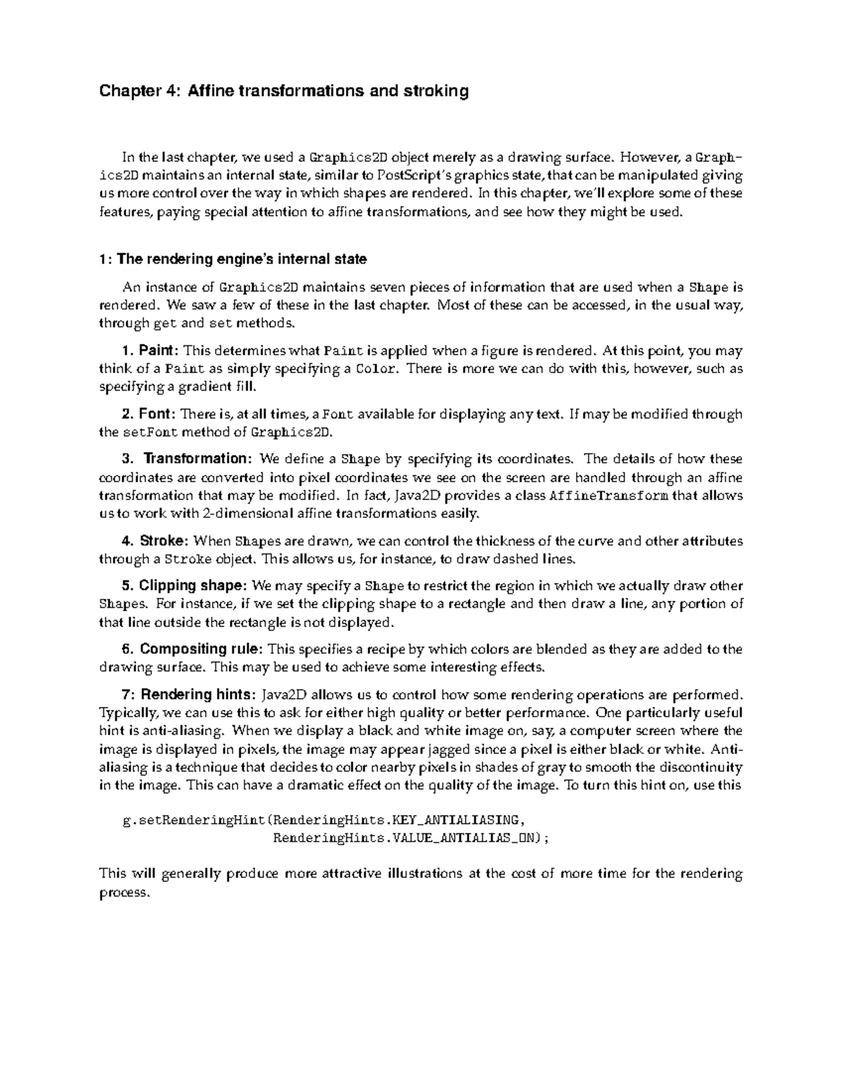 Java-chap4 - Lecture note 4 - Chapter 4: Affine transformations and ...