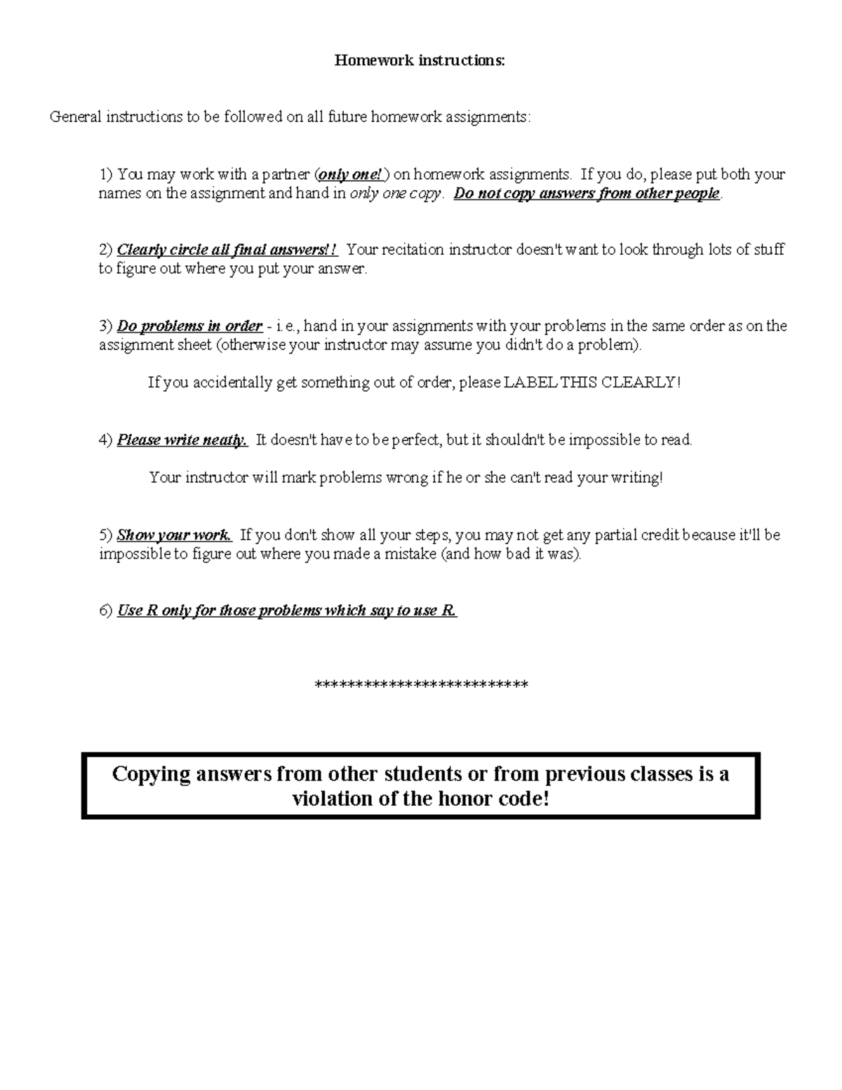 Homework 01-fall-2017 - Homework instructions: General instructions to ...