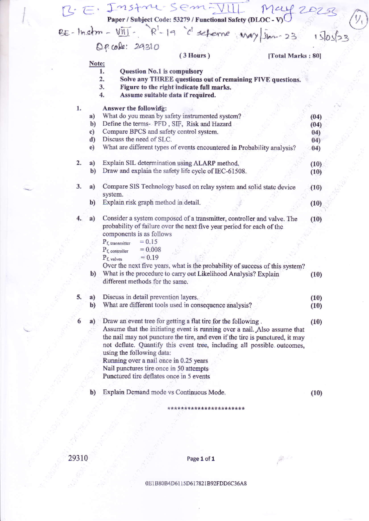 BE Instru SEM VIII MAY 2023 - g c. Jn>t-ll{ S