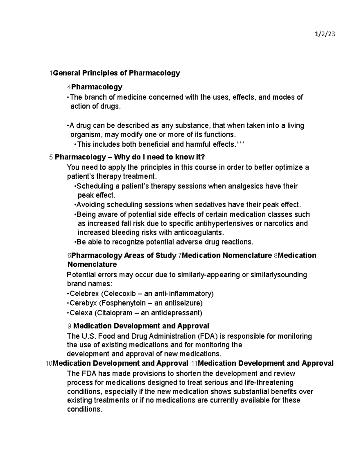 General Principles oh Pharmacology - •A drug can be described as any ...