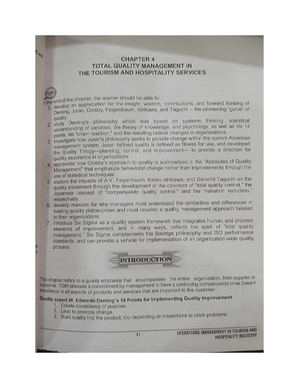 OM Module 1 - Operations Management in Tourism and Hospitality Industry ...