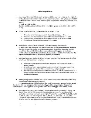 IHP 525 Module Three Problem Set - Let us assume this statement is accurate. Explain the meaning ...