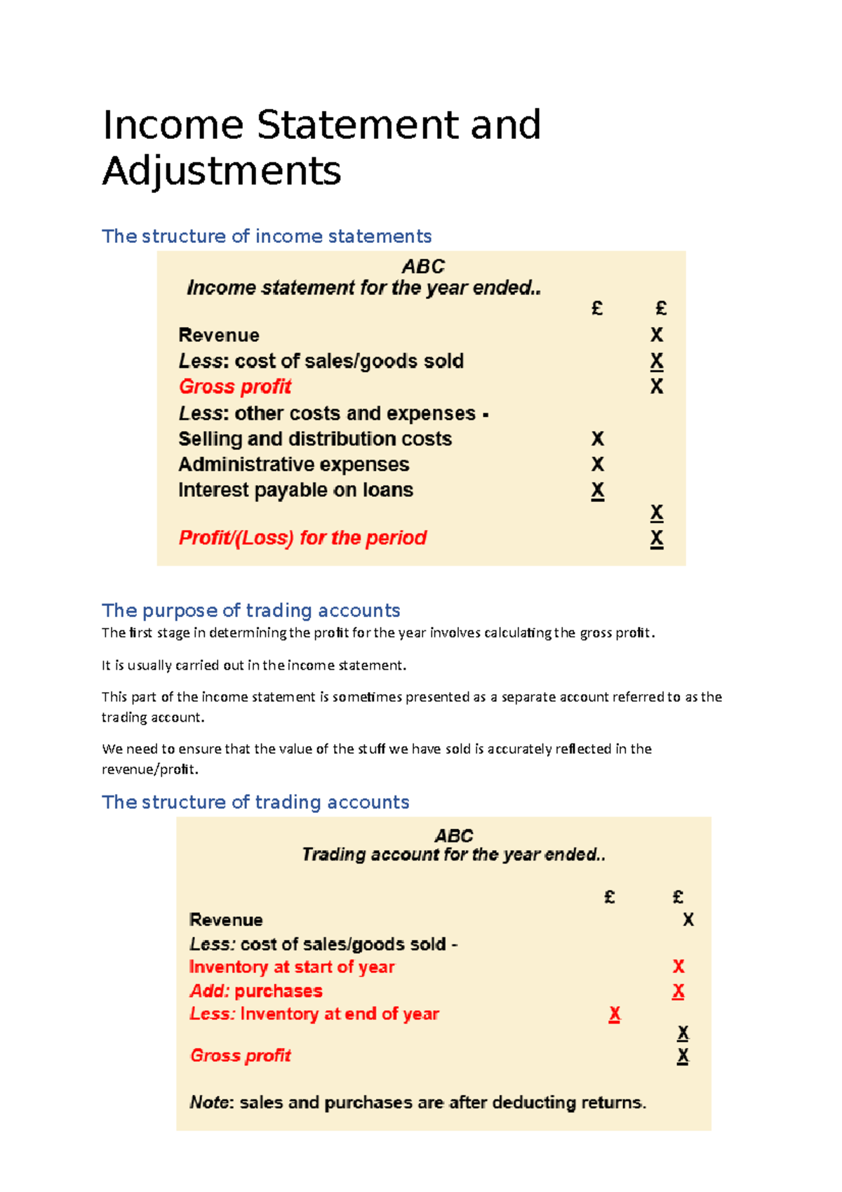 Lec 4 - Income Statement and Adjustments - Income Statement and ...
