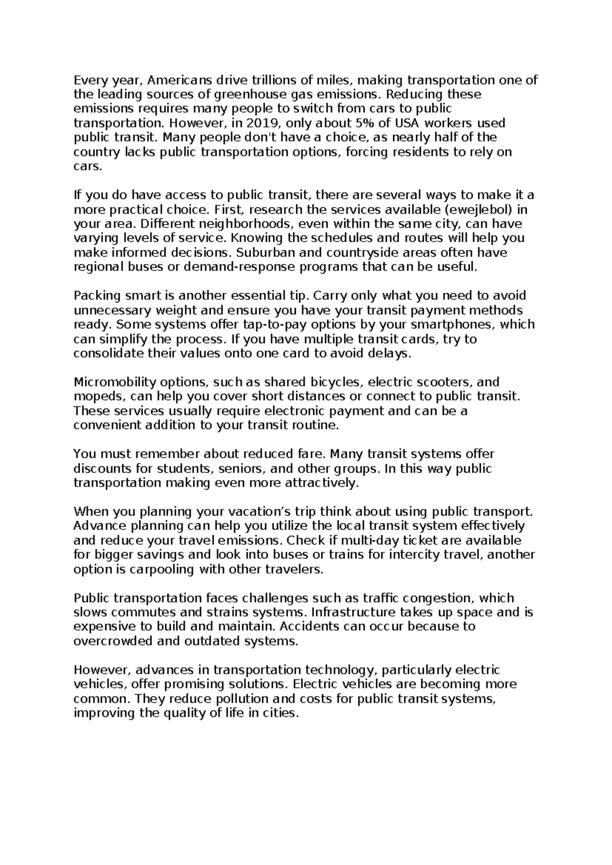 Guide to Using Public Transit More and Reducing Car Usage - Every year ...