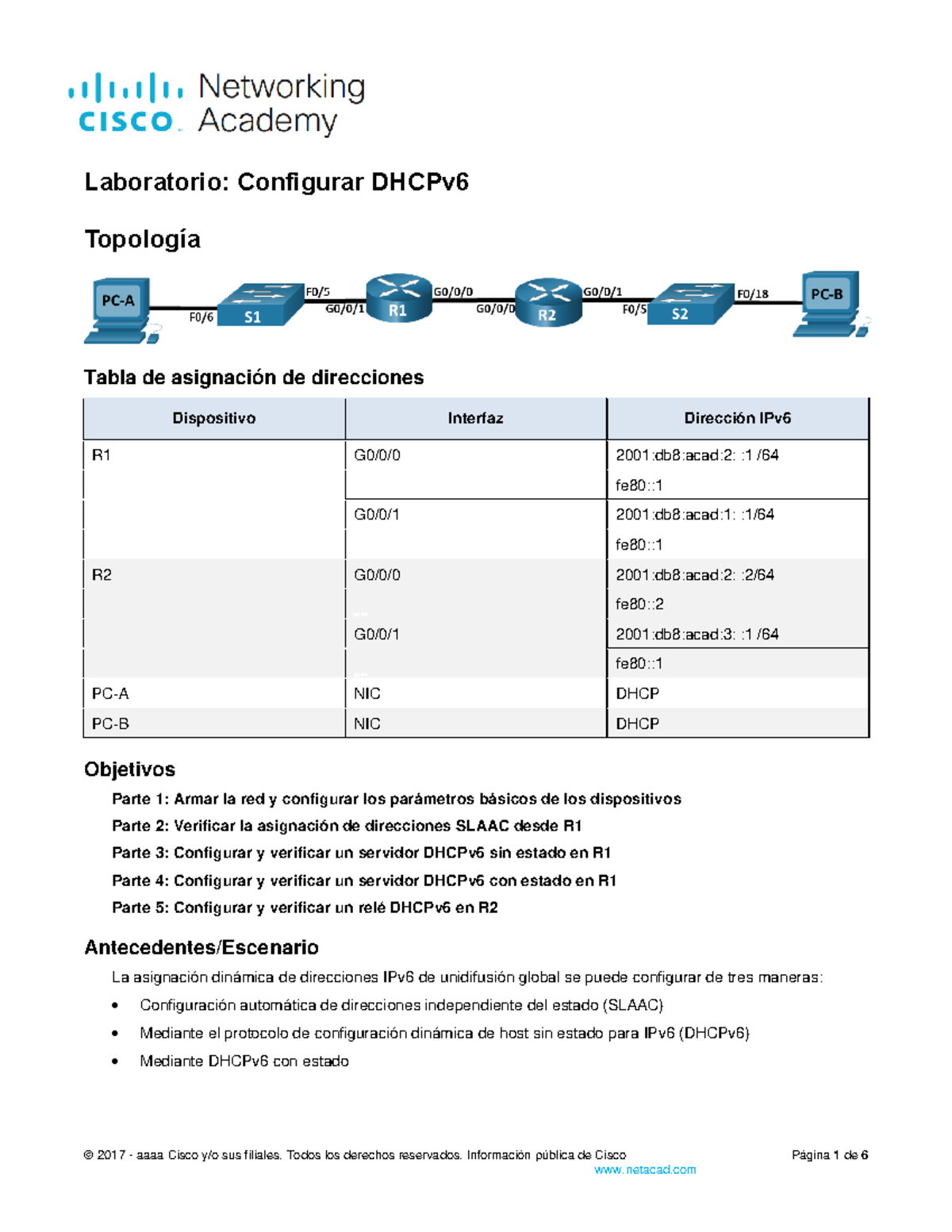 Laboratorio cisco - © 2017 - aaaa Cisco y/o sus filiales. Todos los ...