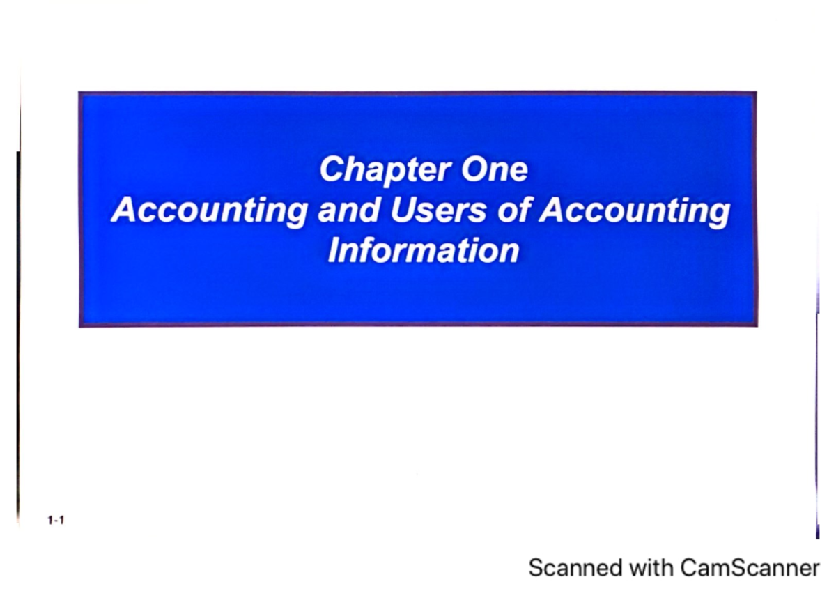 Lecture 1 Accounting Studocu