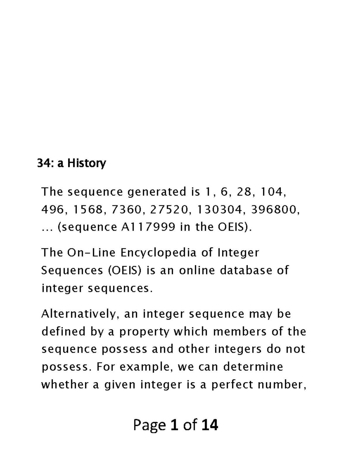 34 - Another lectures notes - 34 : a History The sequence generated is ...