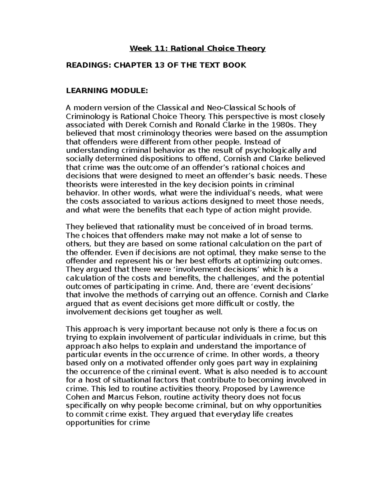 Rational Choice theory - This perspective is most closely associated ...