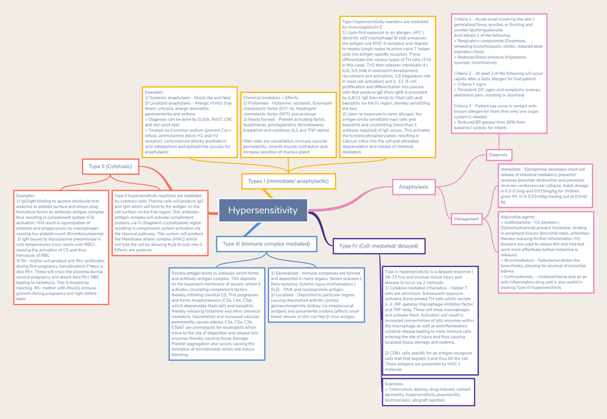 Hypersensitivity - Concept map - surgery - Studocu