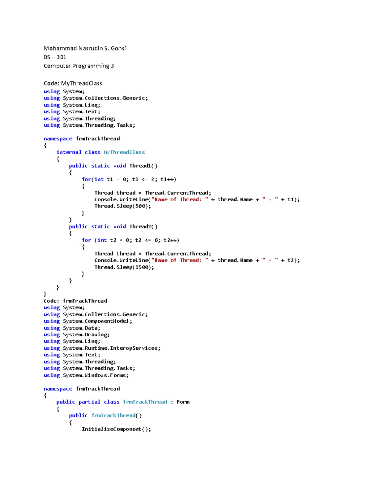 Thread Gonsi - computer programming 3 - Mohammad Nasrudin S. Gonsi BS ...