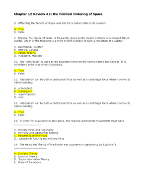 EXAM 2 Study Guide - AP Human Geography Mid-Term Study Guide TOPIC 3 ...
