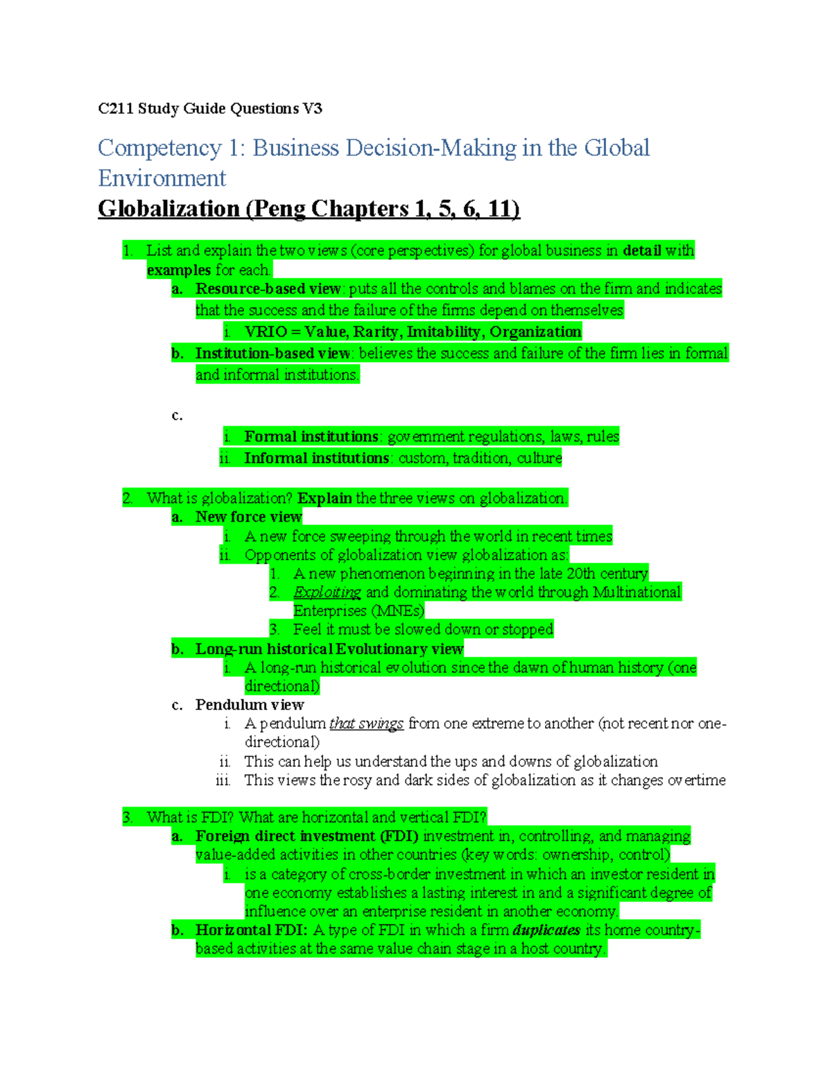 MY C211 Study Guide V3 - C211 Study Guide Questions V Competency 1 ...