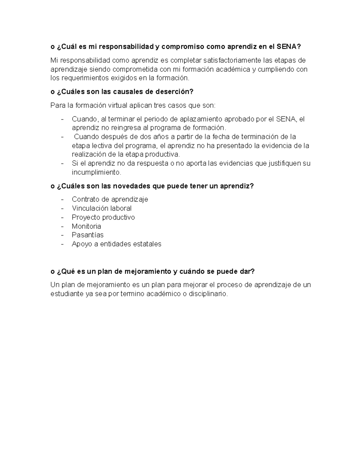 Preguntas sena - o ¿Cuál es mi responsabilidad y compromiso como ...