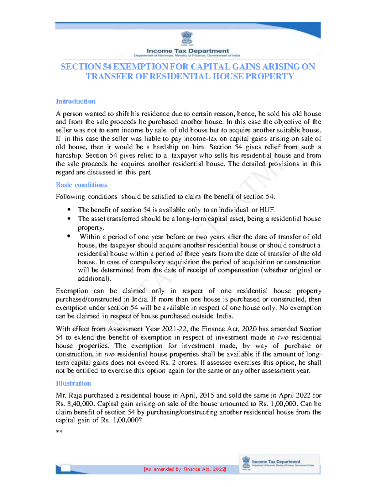 16. exemption under 54 - SECTION 54 EXEMPTION FOR CAPITAL GAINS ARISING ...