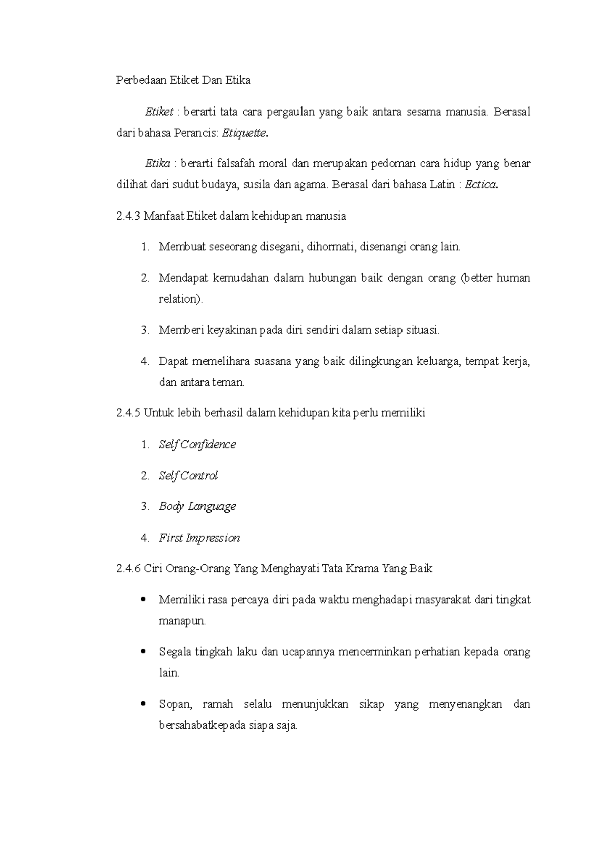 Perbedaan Etika Dan Etiket Pengertian Jenis Contoh