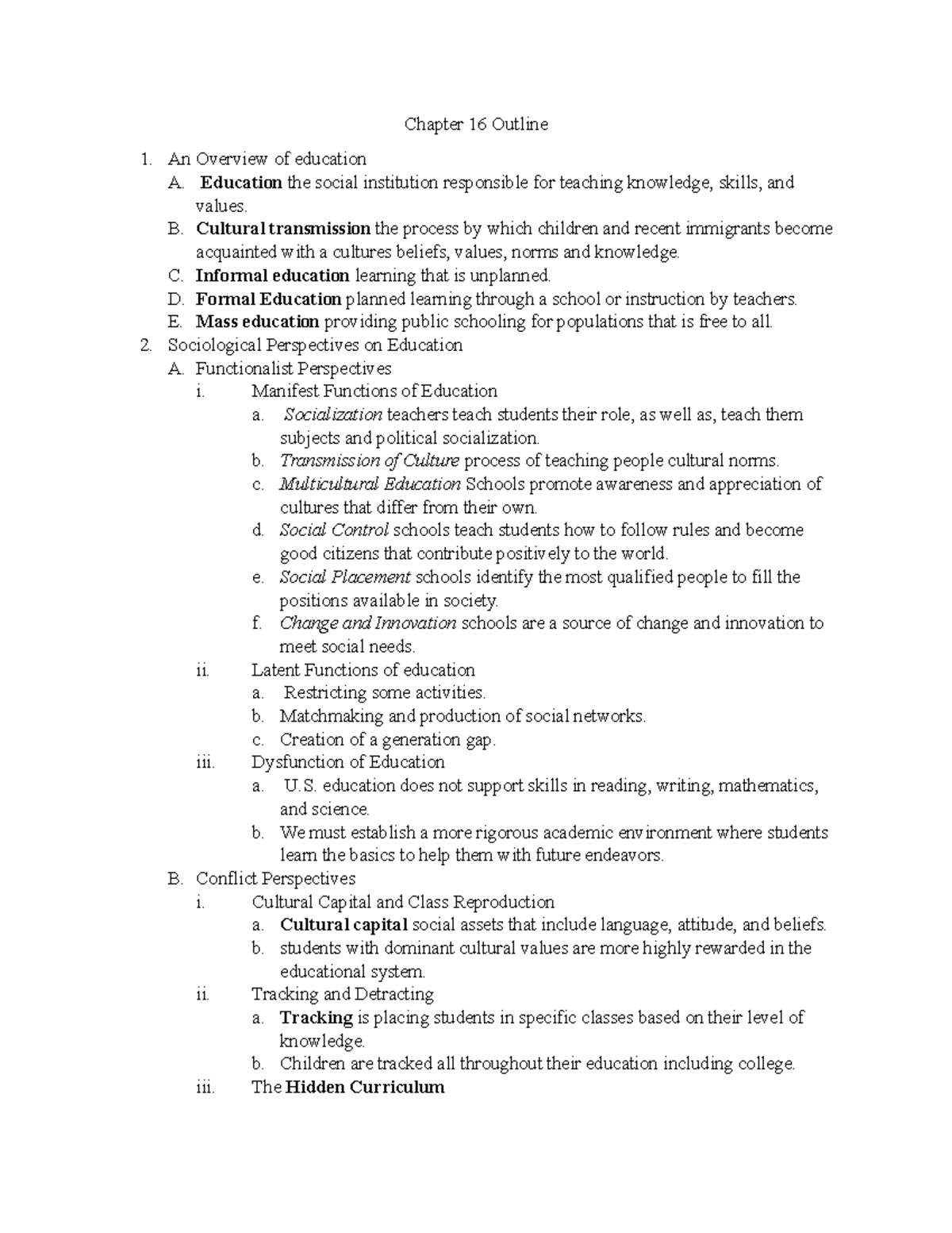 Chapter 16 Outline - Lecture notes 16 - Chapter 16 Outline 1. An ...