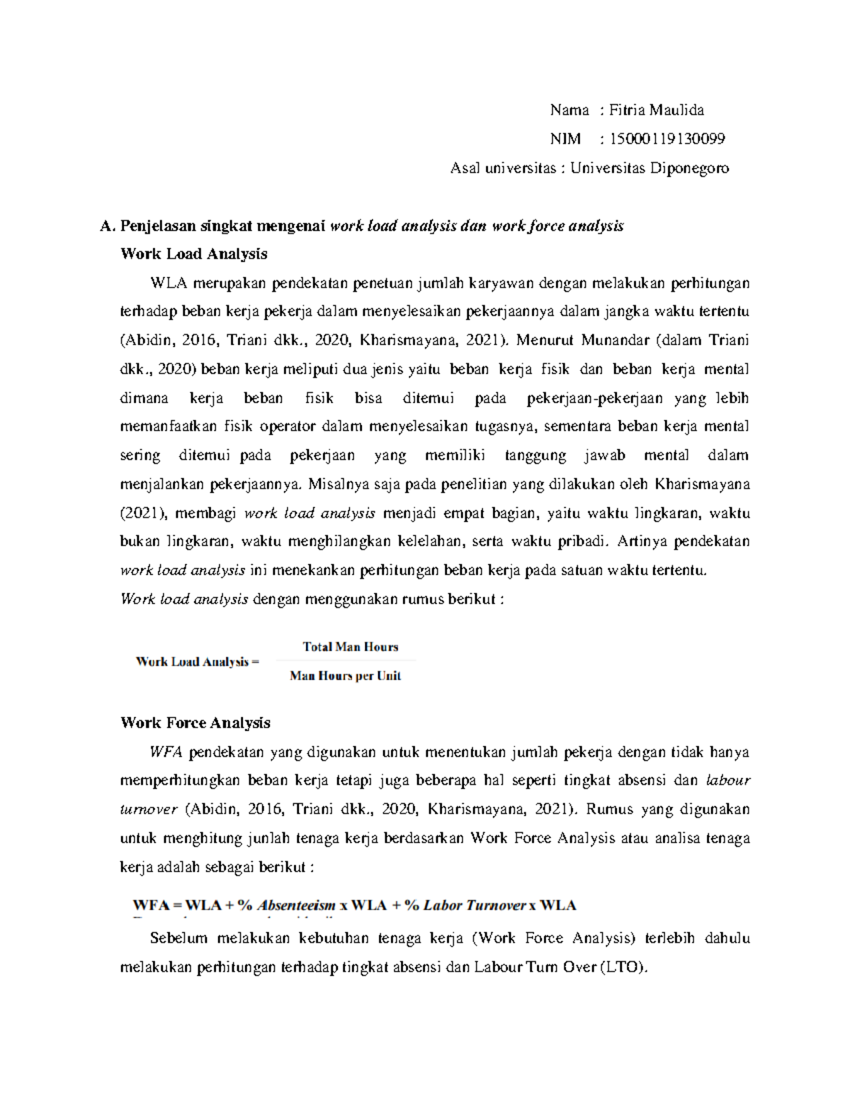 Msdm task WLA AND WFA - This is the summaries about WLA and WFA which ...
