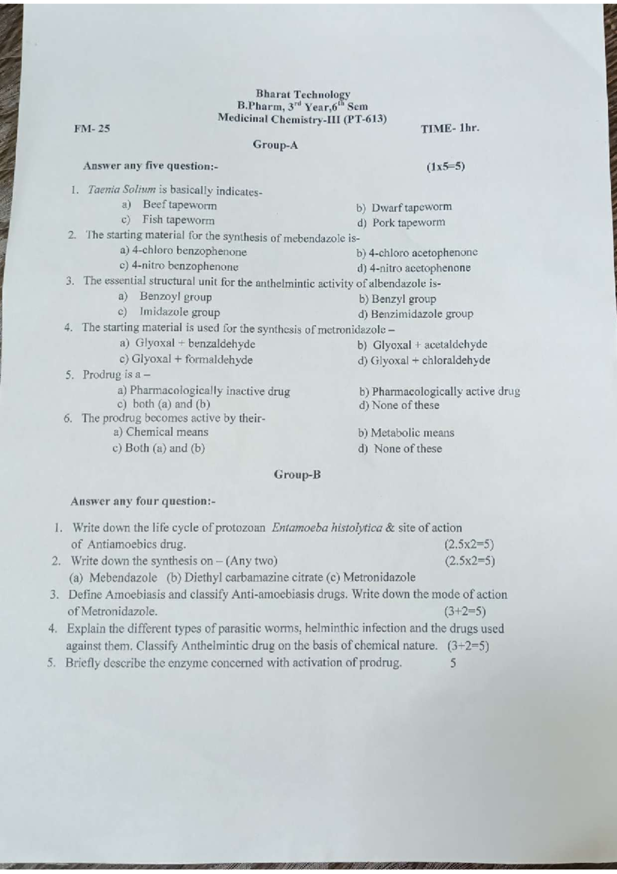 Med chem 3rd yr Qs paper - Biostatistics And Research Methodology ...