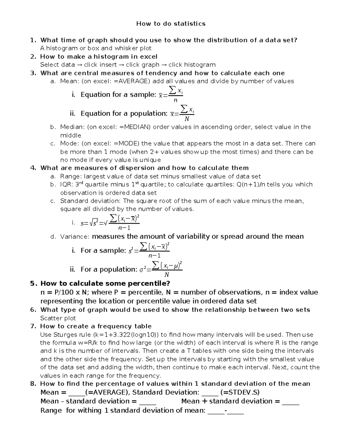 How to do statistics - How to do statistics What time of graph should ...