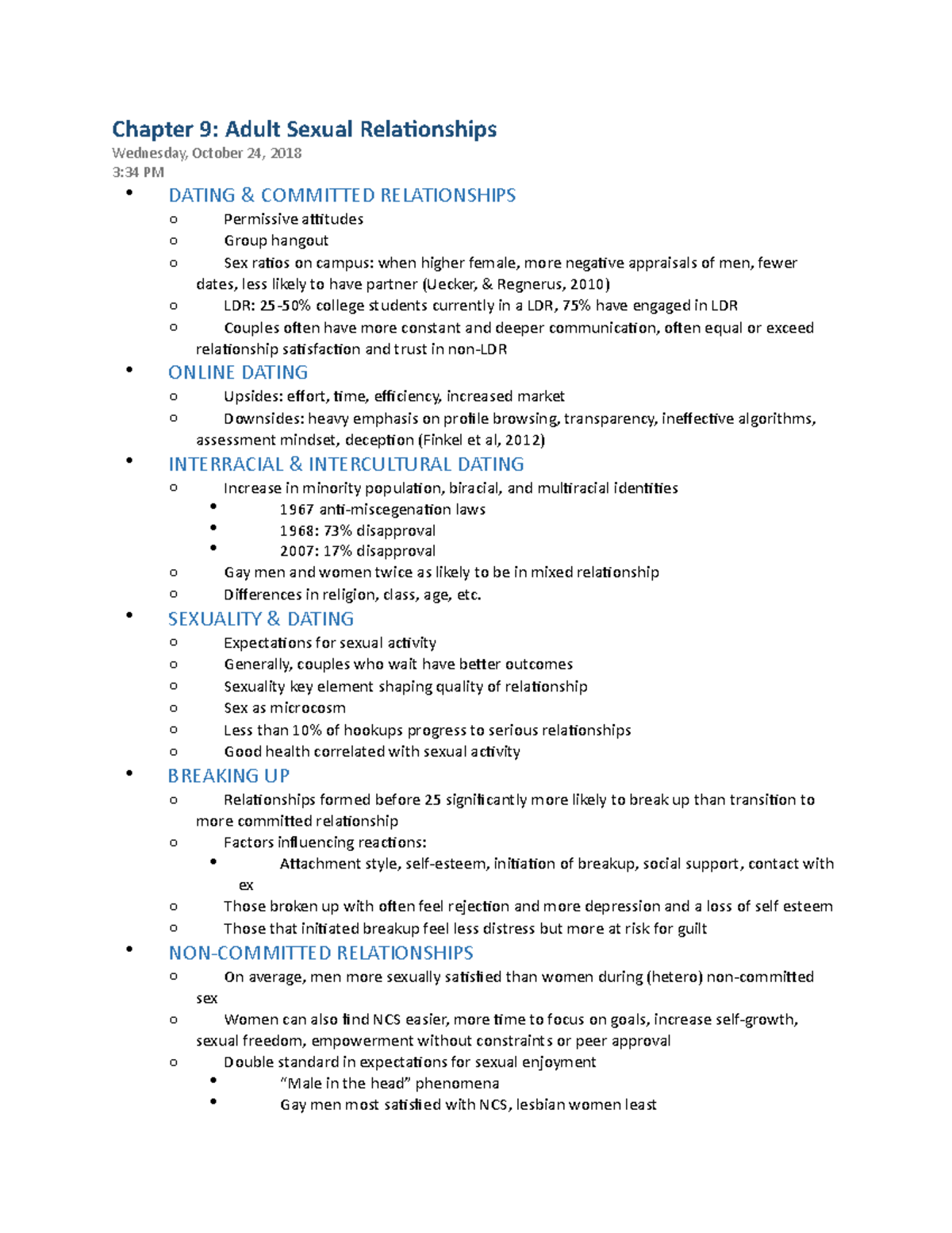 HDFS065 Chapter 9 - Dana Riger - Chapter 9: Adult Sexual Relationships ...