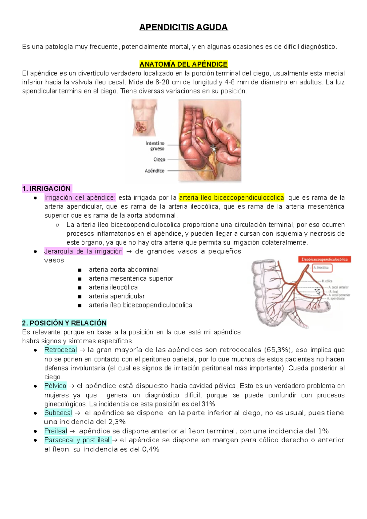 02. Apendicitis Aguda - APENDICITIS AGUDA Es una patología muy ...