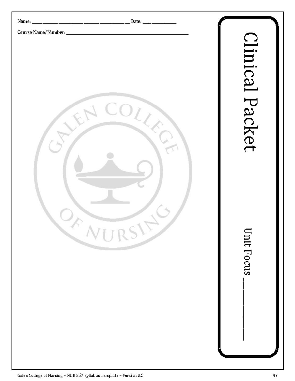 Chronic clinical packet - Name ...