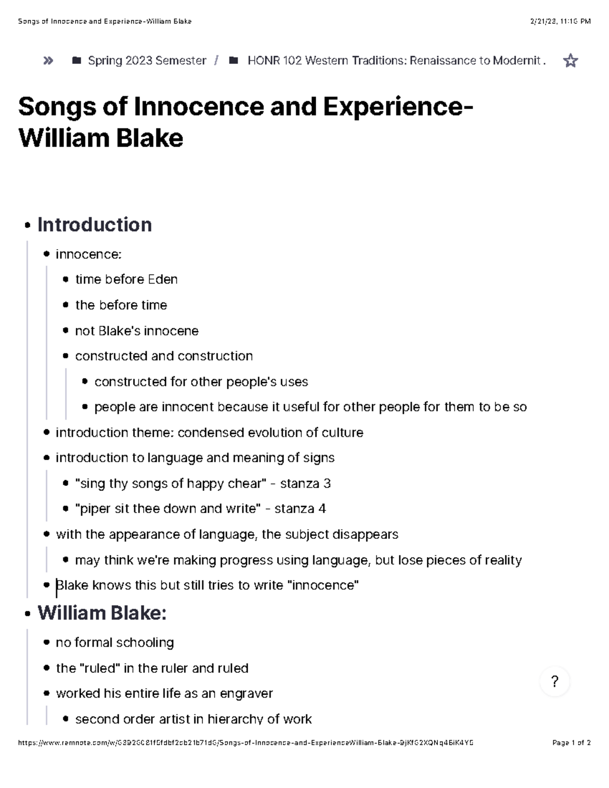 Songs of Innocence and Experience-William Blake - .. Songs of Innocence ...
