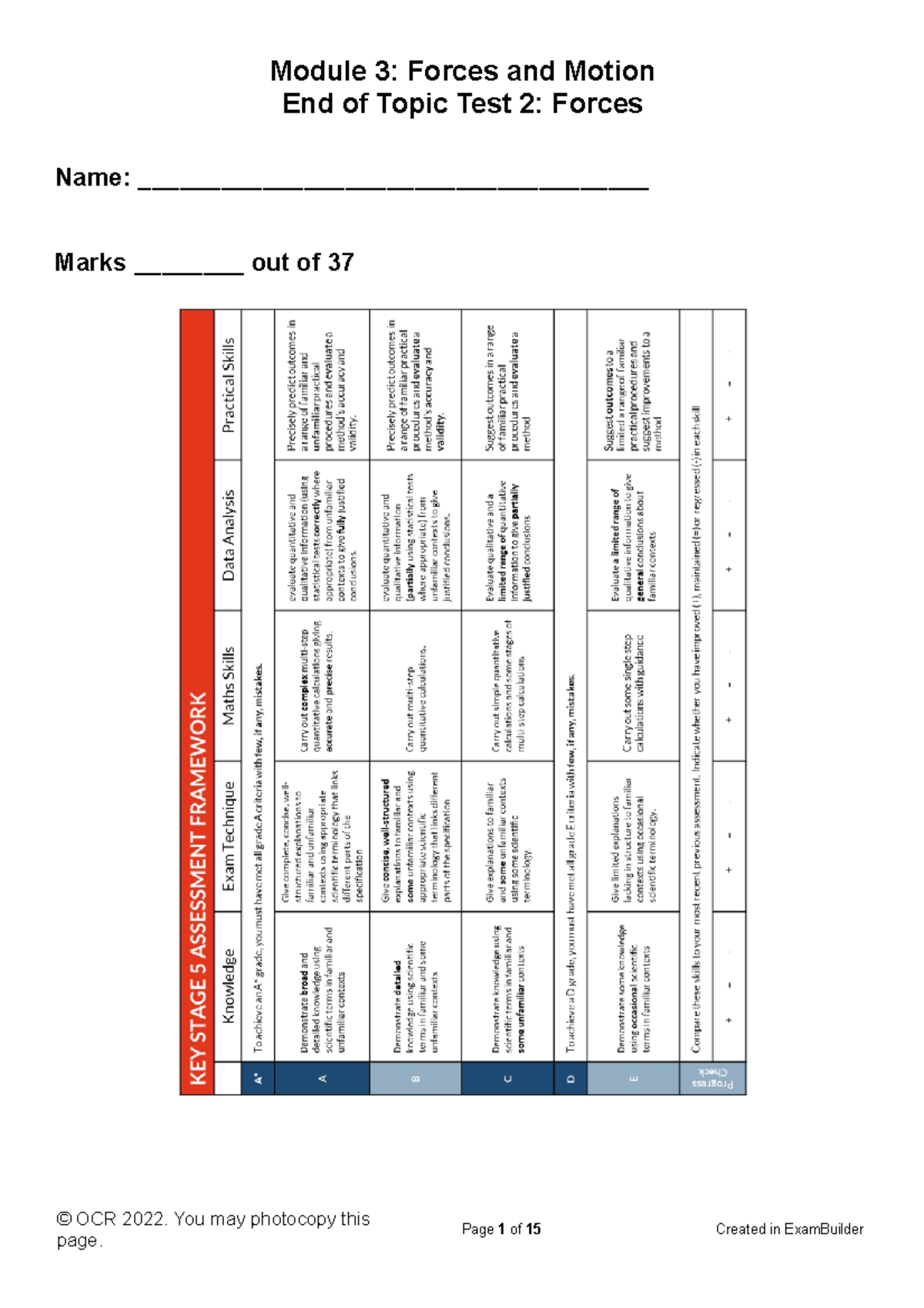 3. Forces assessment with MS - Module 3: Forces and Motion End of Topic ...