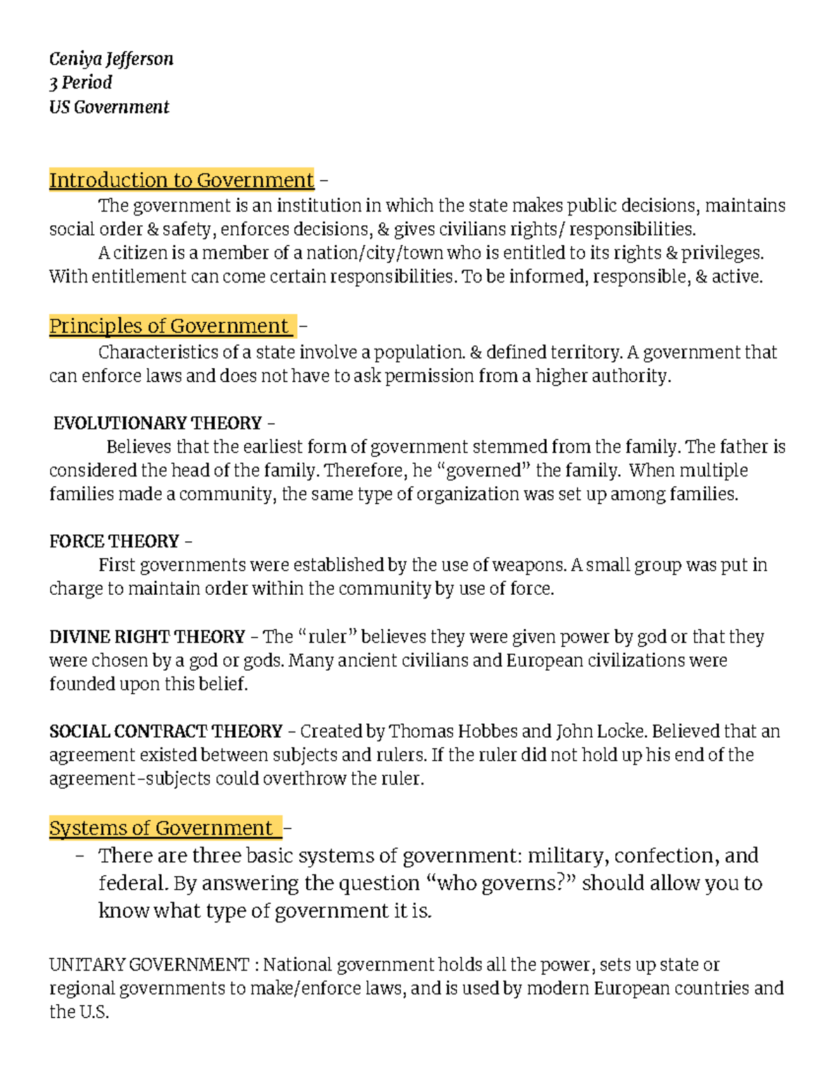 US Governmet Notes - United States Government, American Government ...