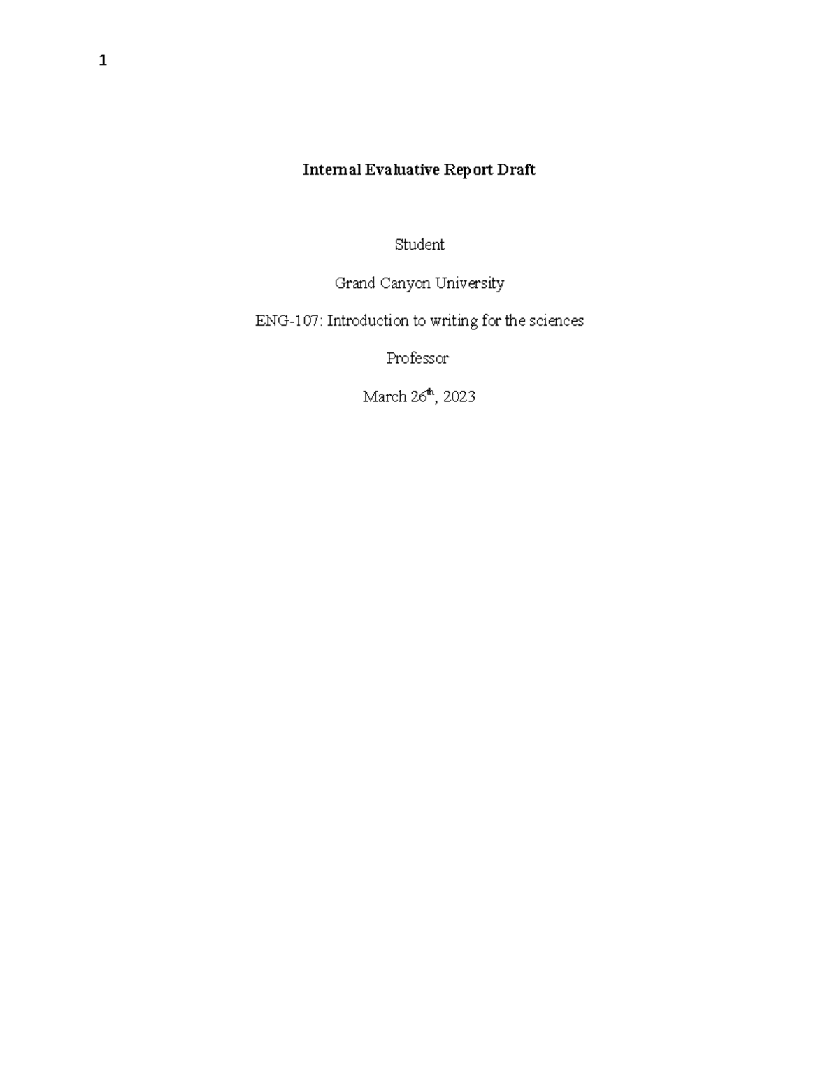 Internal Evaluative Report Final - Internal Evaluative Report Draft ...