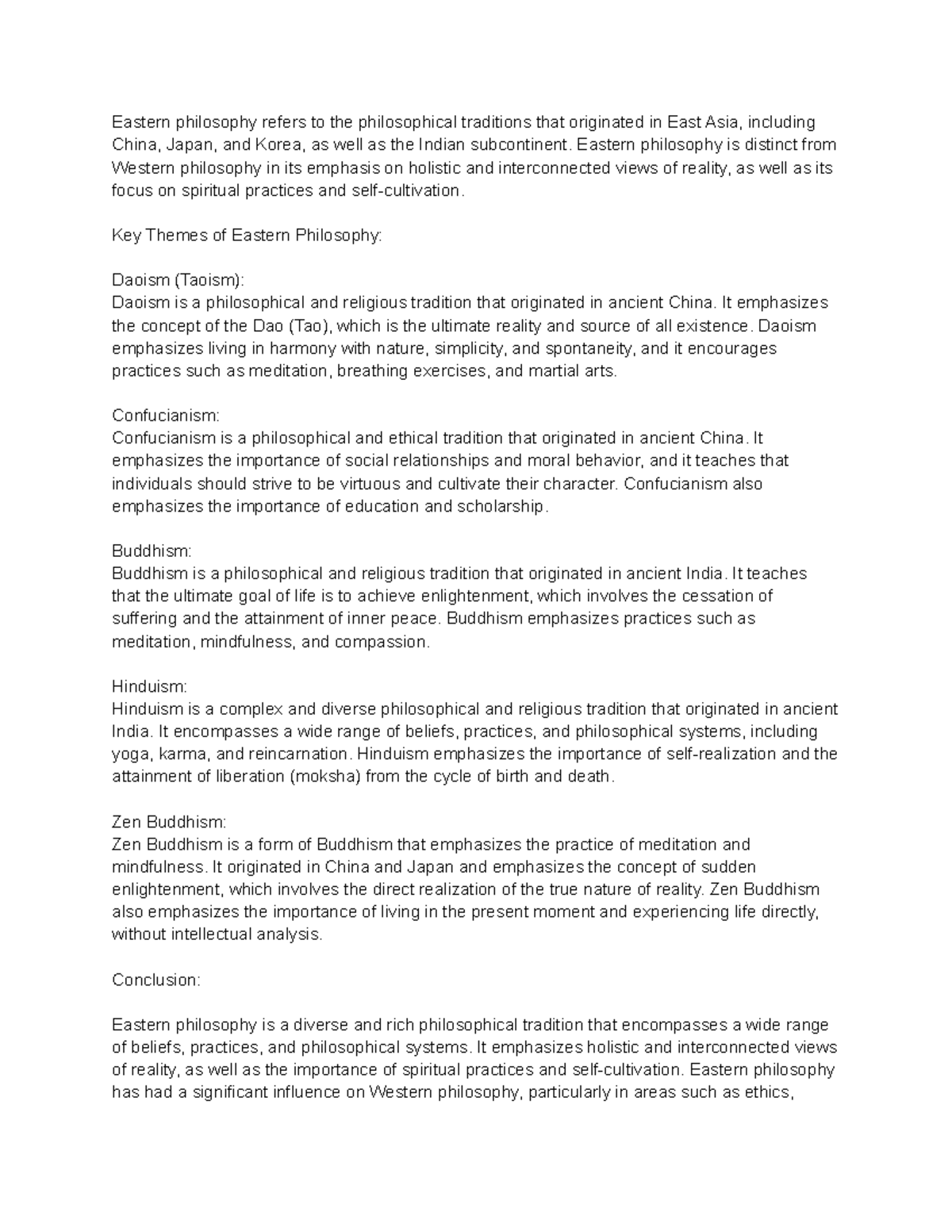 Eastern philosophy - Eastern philosophy is distinct from Western ...