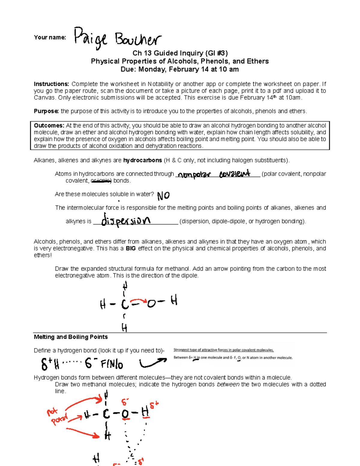 Guided inquiry chp. 13 - Your name: Ch 13 Guided Inquiry (GI #3 ...