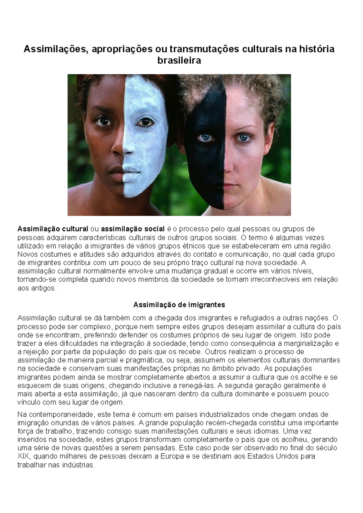 Assimilação cultural - Assimilações, apropriações ou transmutações ...