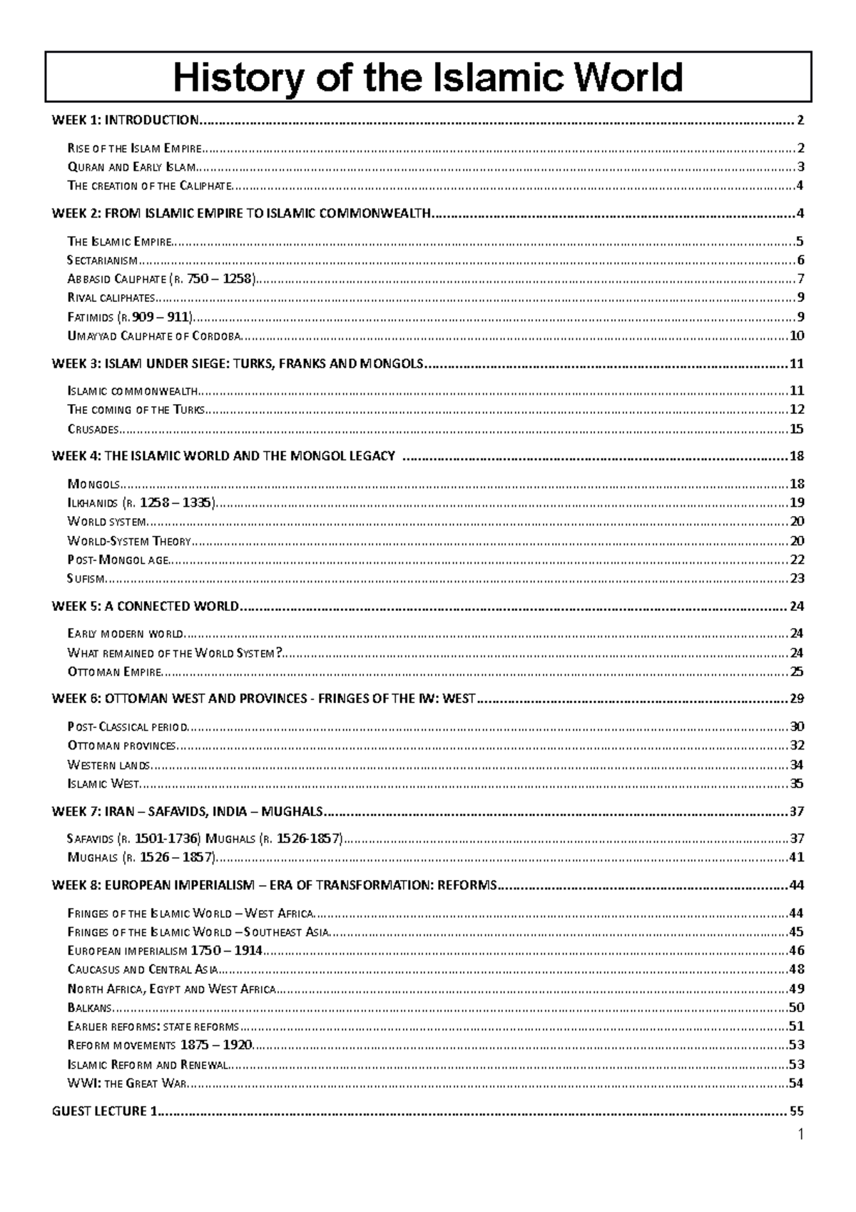 Samenvatting - History of the Islamic World - History of the Islamic ...